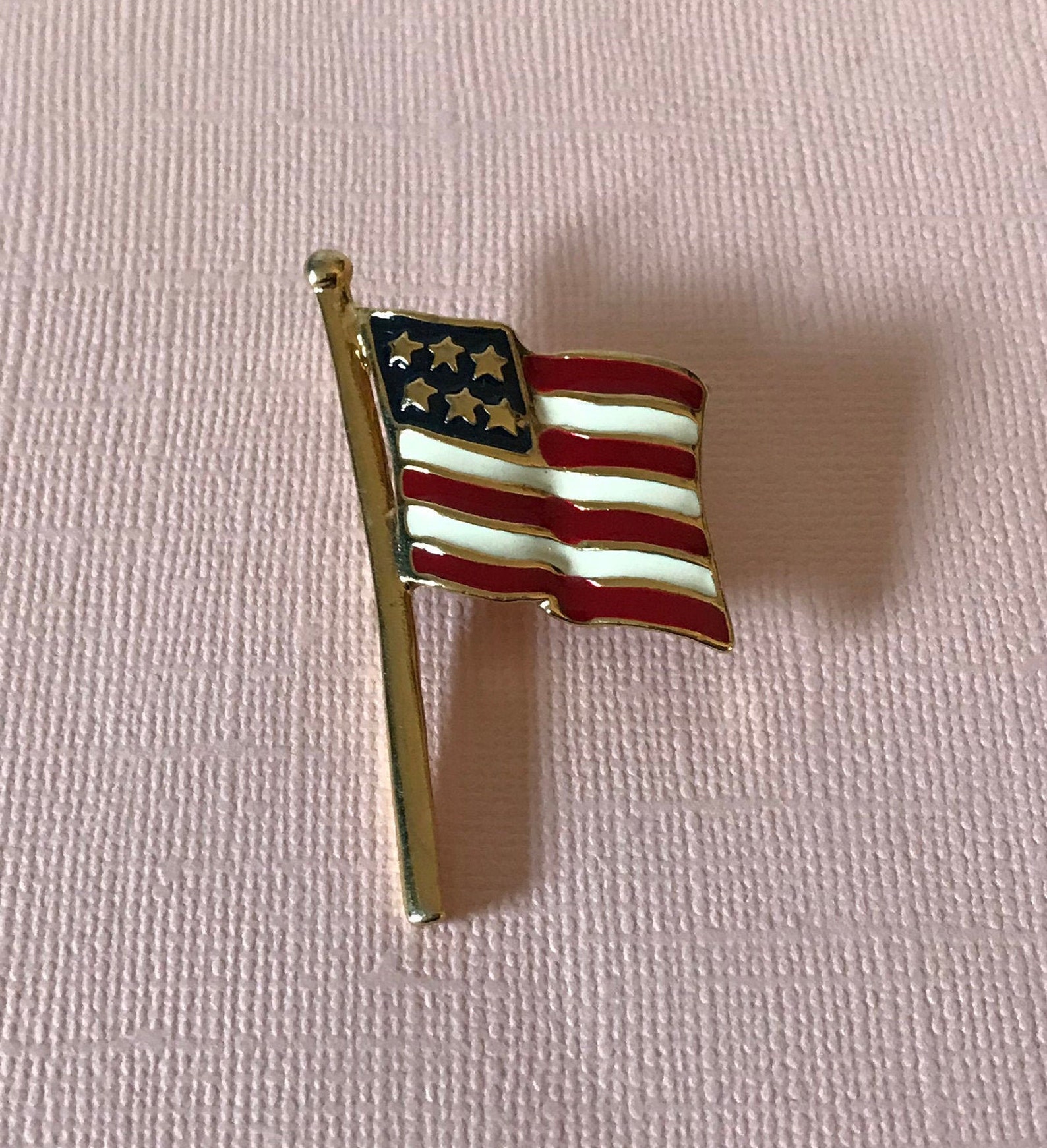 Vintage American flag brooch USA pin patriotic pin | Etsy
