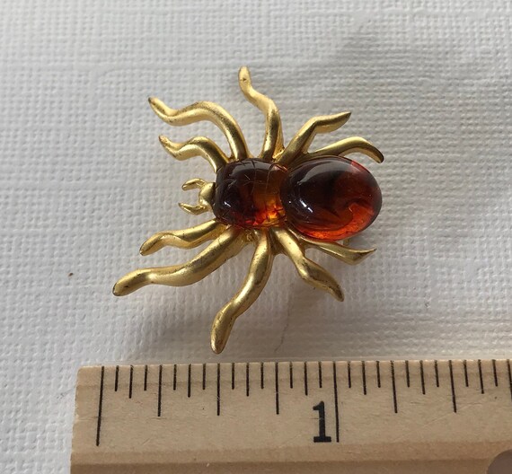 Vintage spider pin, gold spider pin, spider jewelry, … - Gem