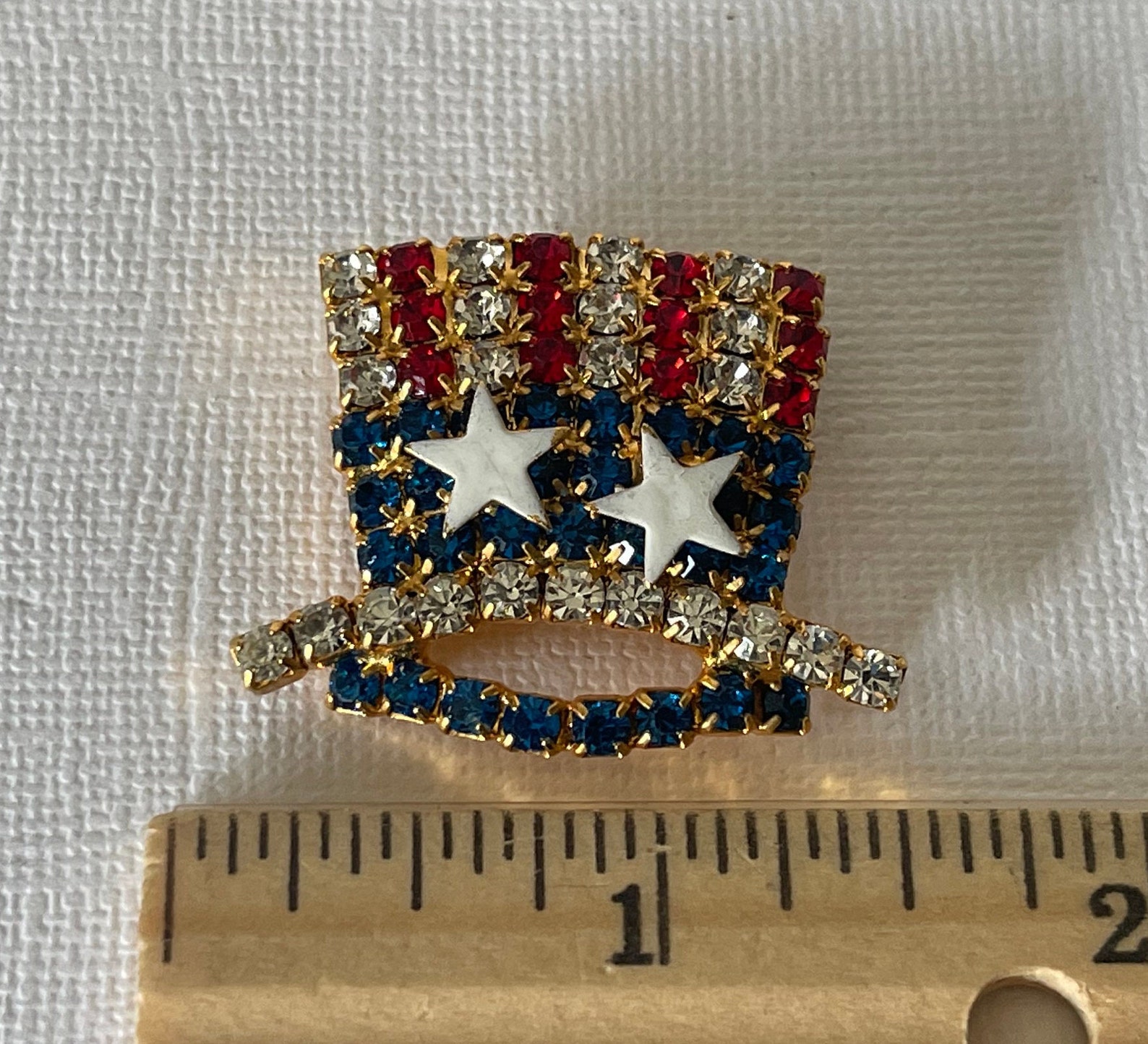 Vintage Patriotic Pin Patriotic Hat Pin MAGA Rhinestone - Etsy