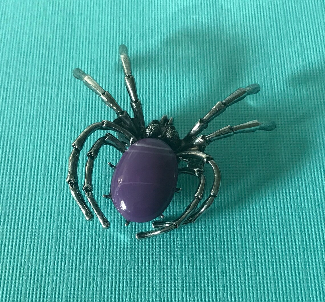 Purple Spider Pin Spider Pin Spider Jewelry Spider Brooch - Etsy