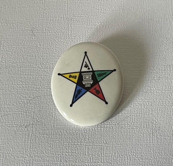 Vintage white Order of the Eastern Star pin, OES whit… - Gem