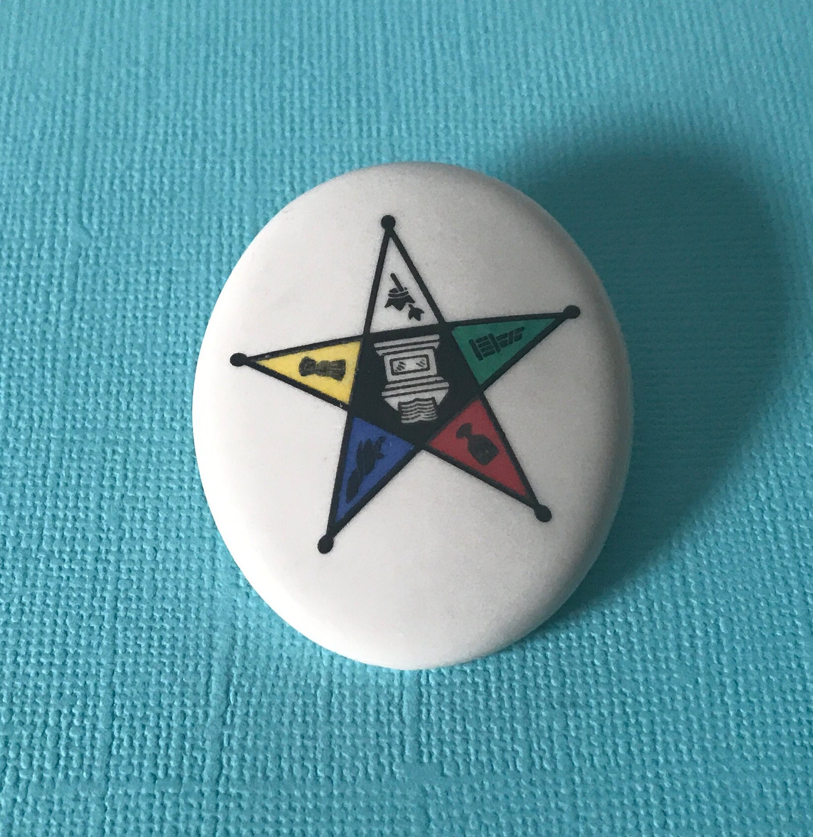 Vintage White Order of the Eastern Star Pin OES White Brooch | Etsy