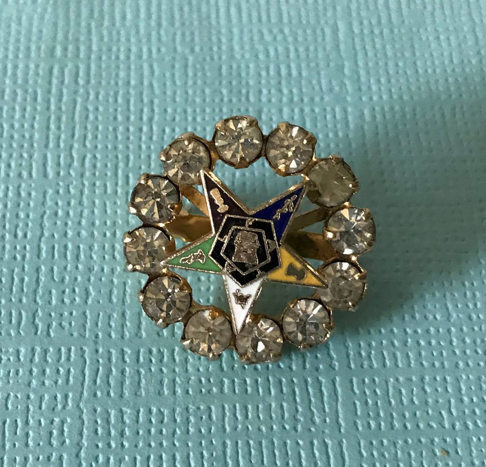 Vintage Order of the Eastern Star Brooch OES Rhinestone - Etsy