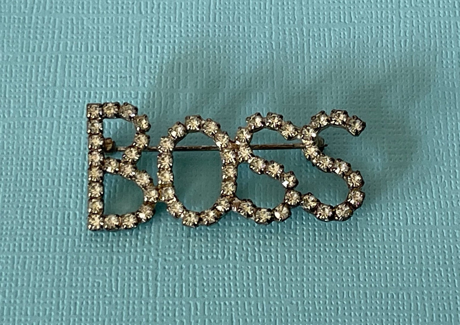 Vintage Rhinestone Boss Brooch Boss Pin Manager Pin - Etsy