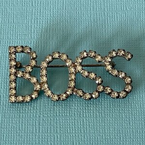 Vintage Rhinestone Boss Brooch, Boss Pin, Manager Pin, Supervisor Pin ...