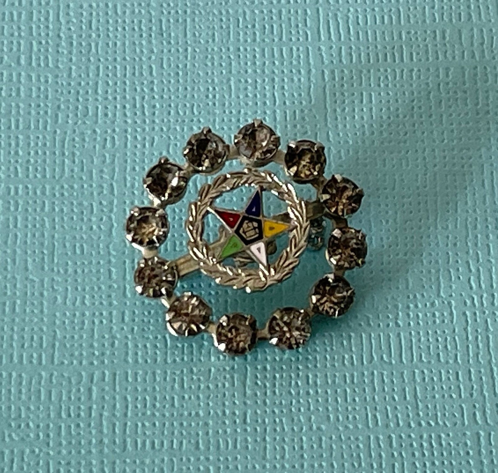 Vintage Rhinestone Order of the Eastern Star Pin OES Brooch - Etsy