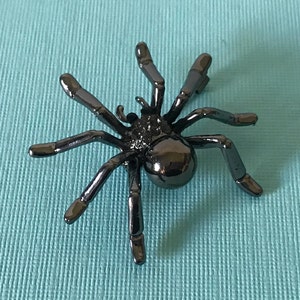 Black Rhinestone Spider Pin Halloween Spider Pin Spider | Etsy