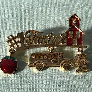 Vintage 1 Teacher Pin, Gifts for Teachers, Teacher Brooch, Teacher ...