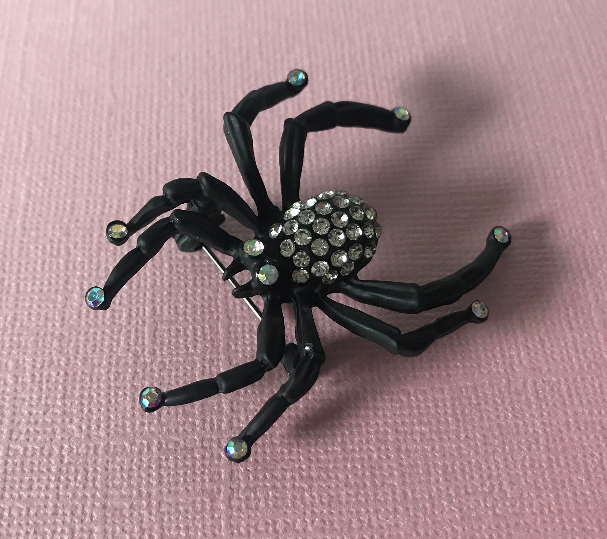 Vintage Spider Brooch Spider Pin Rhinestone Spider Pin | Etsy