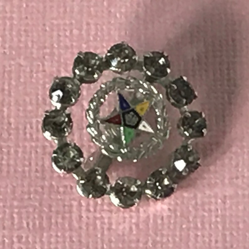 Vintage Rhinestone Order of the Eastern Star Pin OES Brooch | Etsy