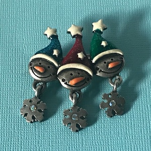 Vintage Snowman Pin, Snowmen Pin, Snowman Dangle Pin, Christmas Pin ...