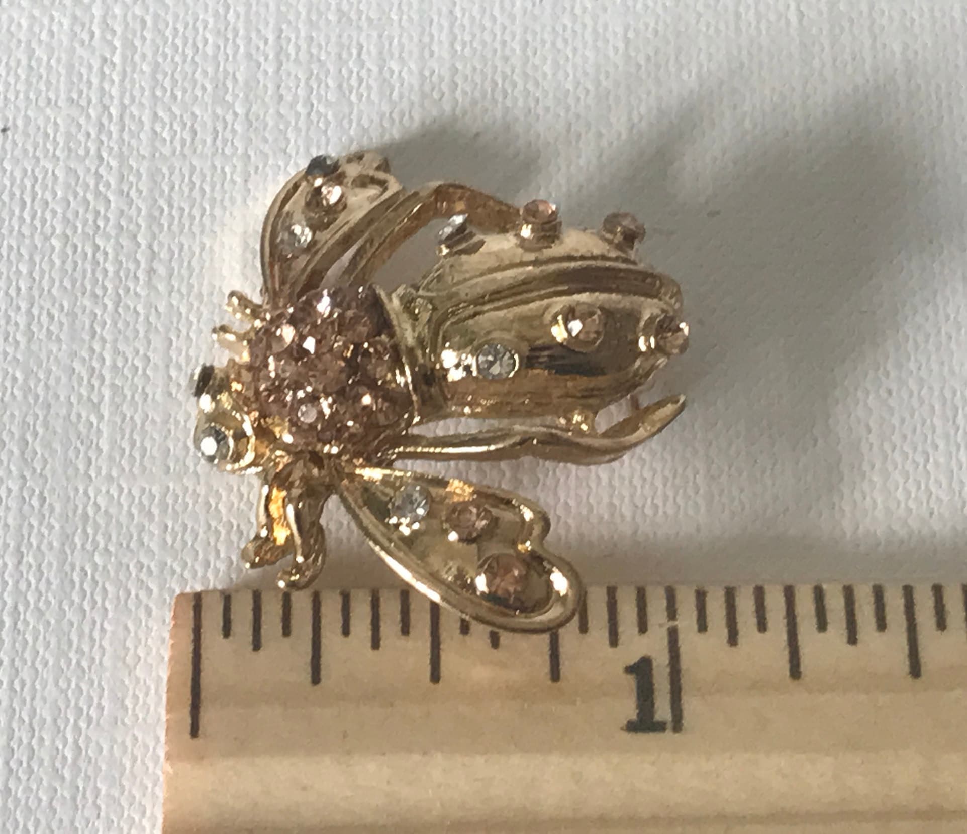 Vintage pink rhinestone bee pin pink and gold bee pin insect | Etsy