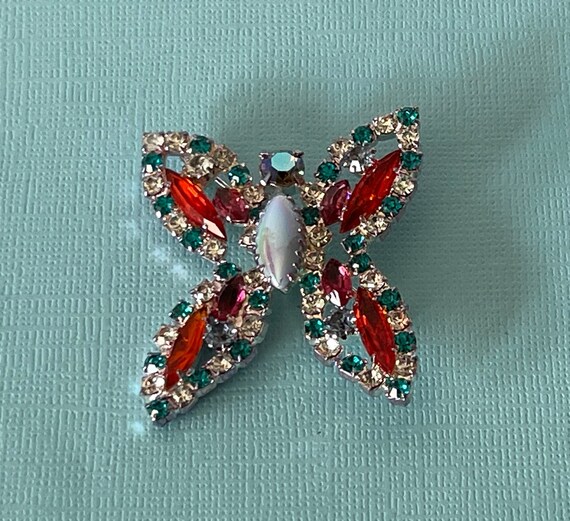 Vintage high end rhinestone butterfly pin, butterfly … - Gem