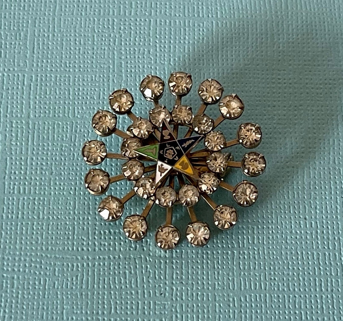 Vintage Order of the Eastern Star Rhinestone Brooch Eastern - Etsy