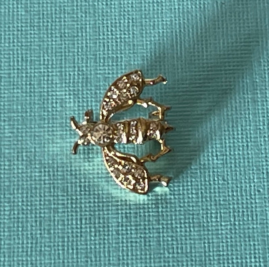 Vintage Rhinestone Bee Pin, Bumble Bee Pin Rhinestone Wasp In, Bee ...