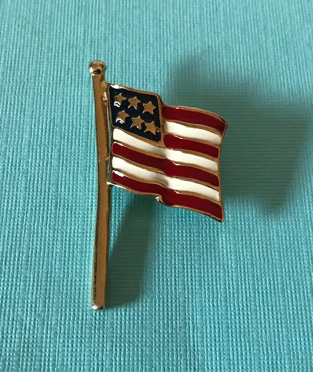Vintage American flag brooch USA pin patriotic pin | Etsy