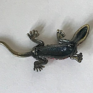 Vintage red rhinestone lizard pin lizard brooch gecko pin | Etsy