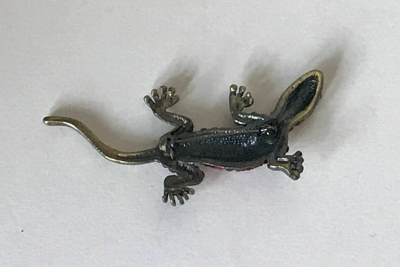 Vintage red rhinestone lizard pin lizard brooch gecko pin | Etsy