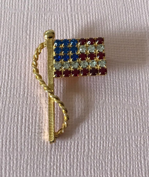 Vintage American flag brooch USA pin patriotic pin | Etsy