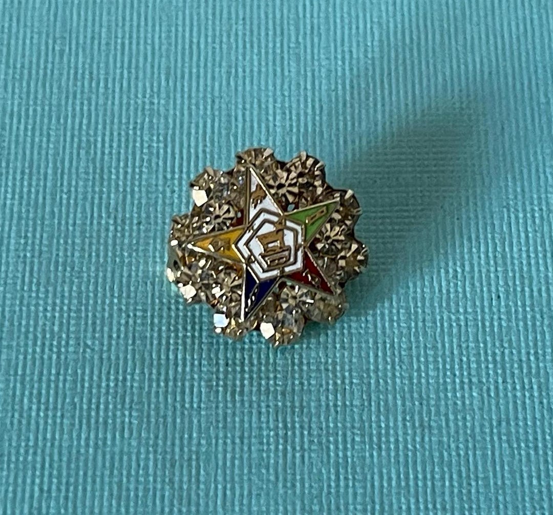 Vintage Order of the Eastern Star Brooch, Rhinestone OES Brooch ...