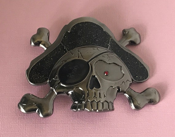 Vintage new Skeleton Belt Buckle Skull Belt | Etsy