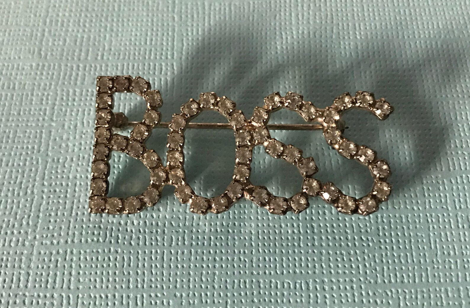 Vintage rhinestone boss brooch boss pin manager pin | Etsy