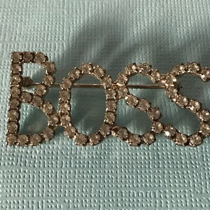 Vintage rhinestone boss brooch boss pin manager pin | Etsy