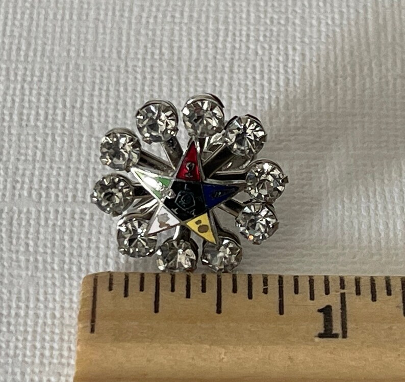 Vintage Order of the Eastern Star Earrings Rhinestone Eastern - Etsy