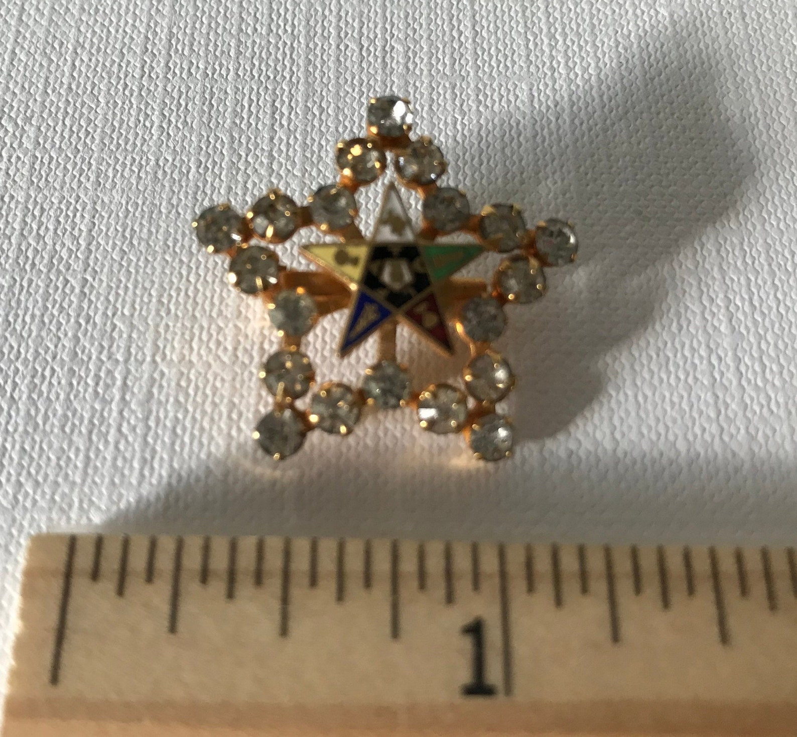 Vintage rhinestone Eastern Star brooch Eastern Star jewelry | Etsy
