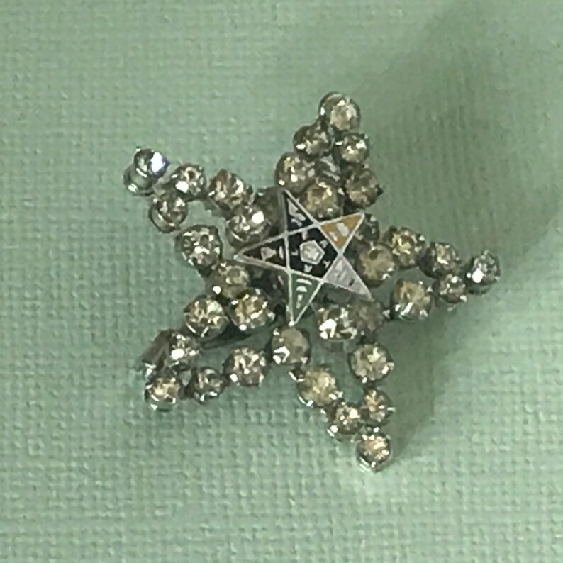 Vintage Order of the Eastern Star rhinestone star pin OES | Etsy