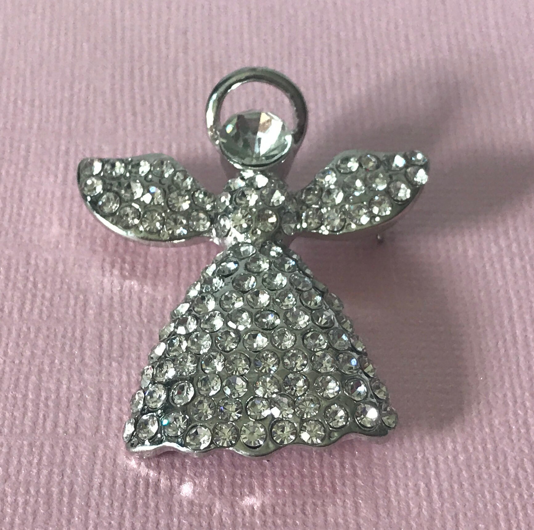 Rhinestone angel pin with halo guardian angel pin heavenly | Etsy