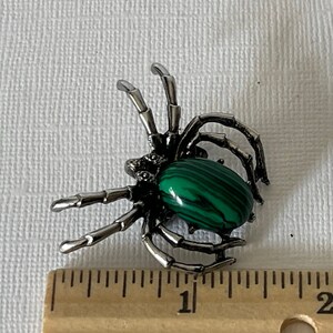 Green Malachite Spider Brooch, Spider Pin, Malachite Spider Pin ...