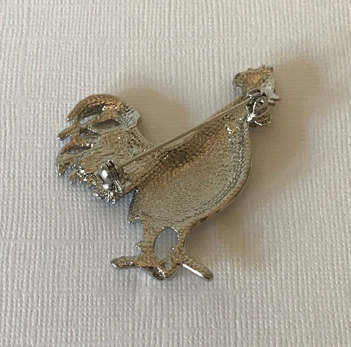 Rooster Brooch Vintage Rooster Pin Rhinestone Rooster Pin - Etsy