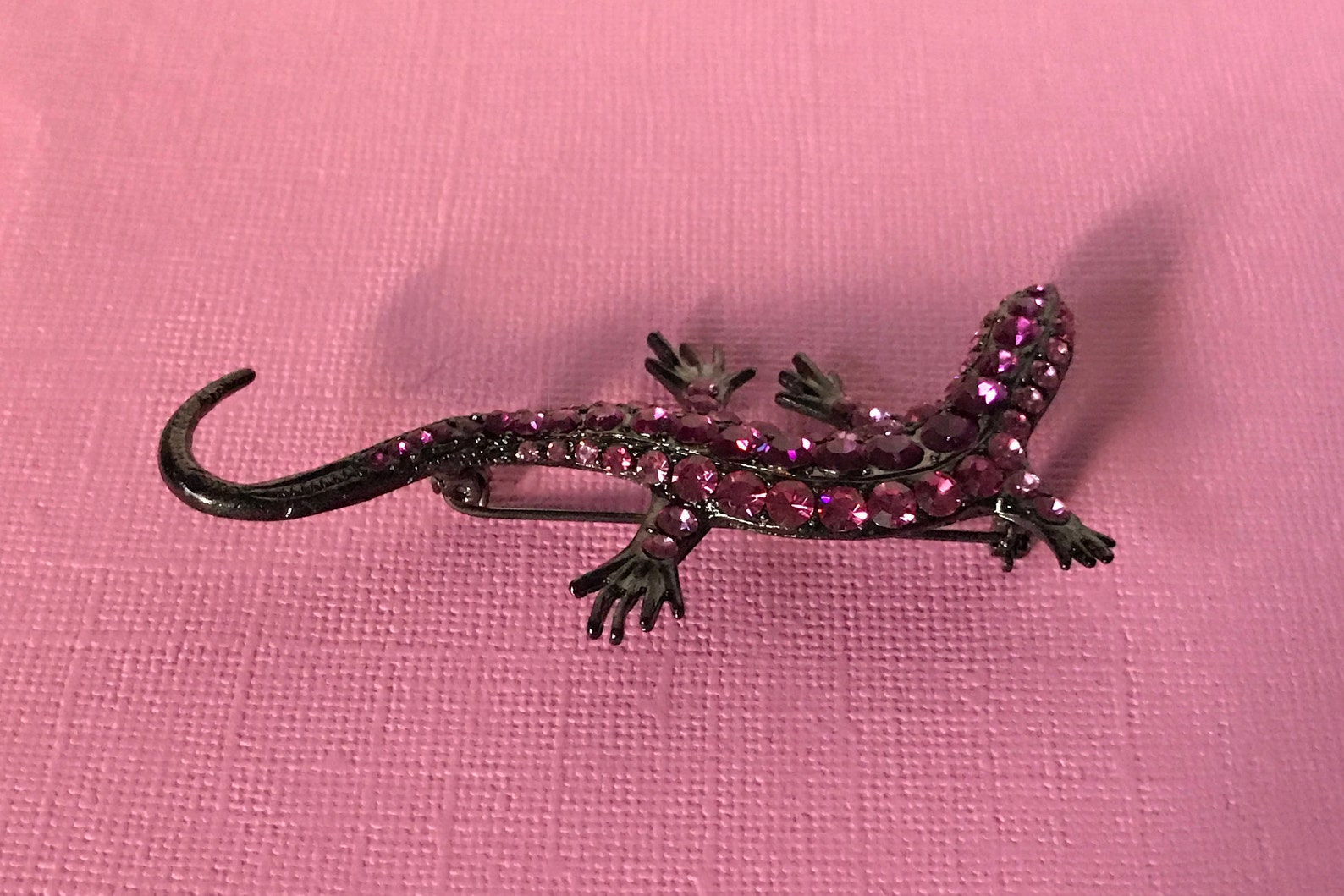 Rhinestone Lizard Brooch Rhinestone Lizard Pin Pink Lizard | Etsy