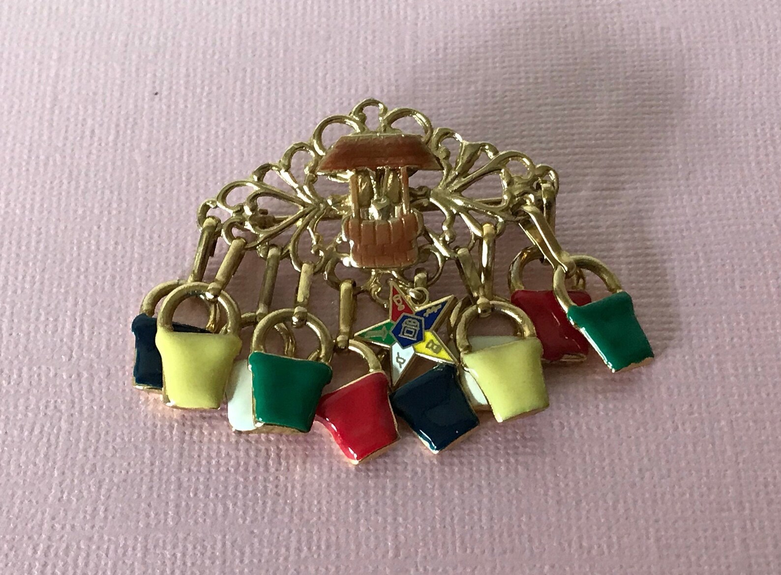 Vintage Order of the Eastern Star dangle brooch Eastern Star | Etsy