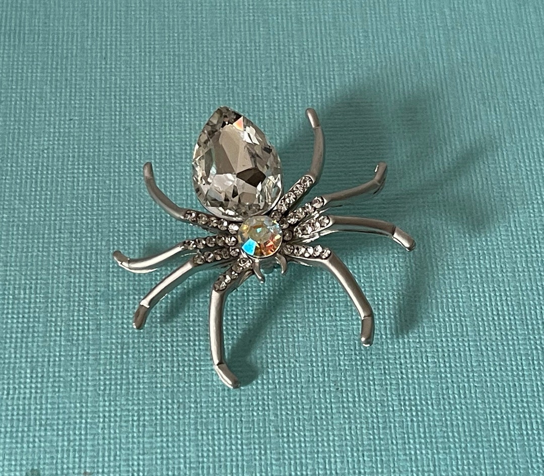 Rhinestone Spider Pin, Rhinestone Spider Brooch, Bug Pin, Insect Pin ...