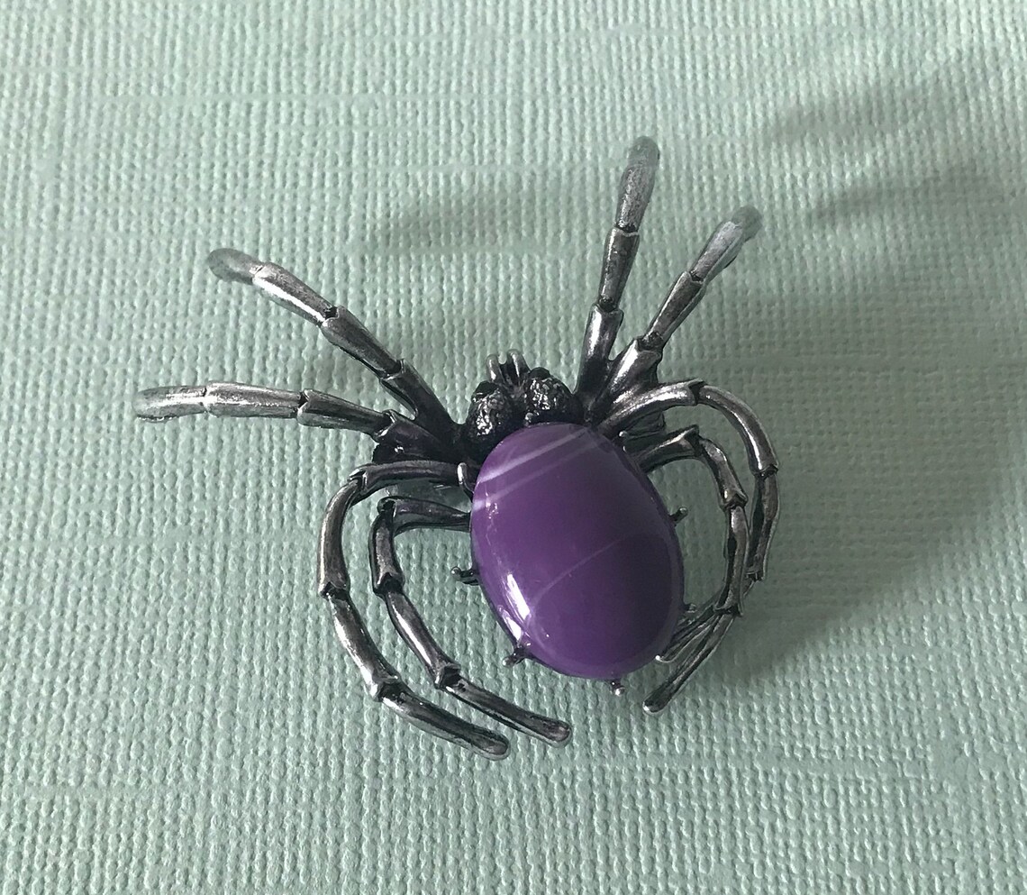 Purple Spider Pin Spider Pin Spider Jewelry Spider Brooch - Etsy