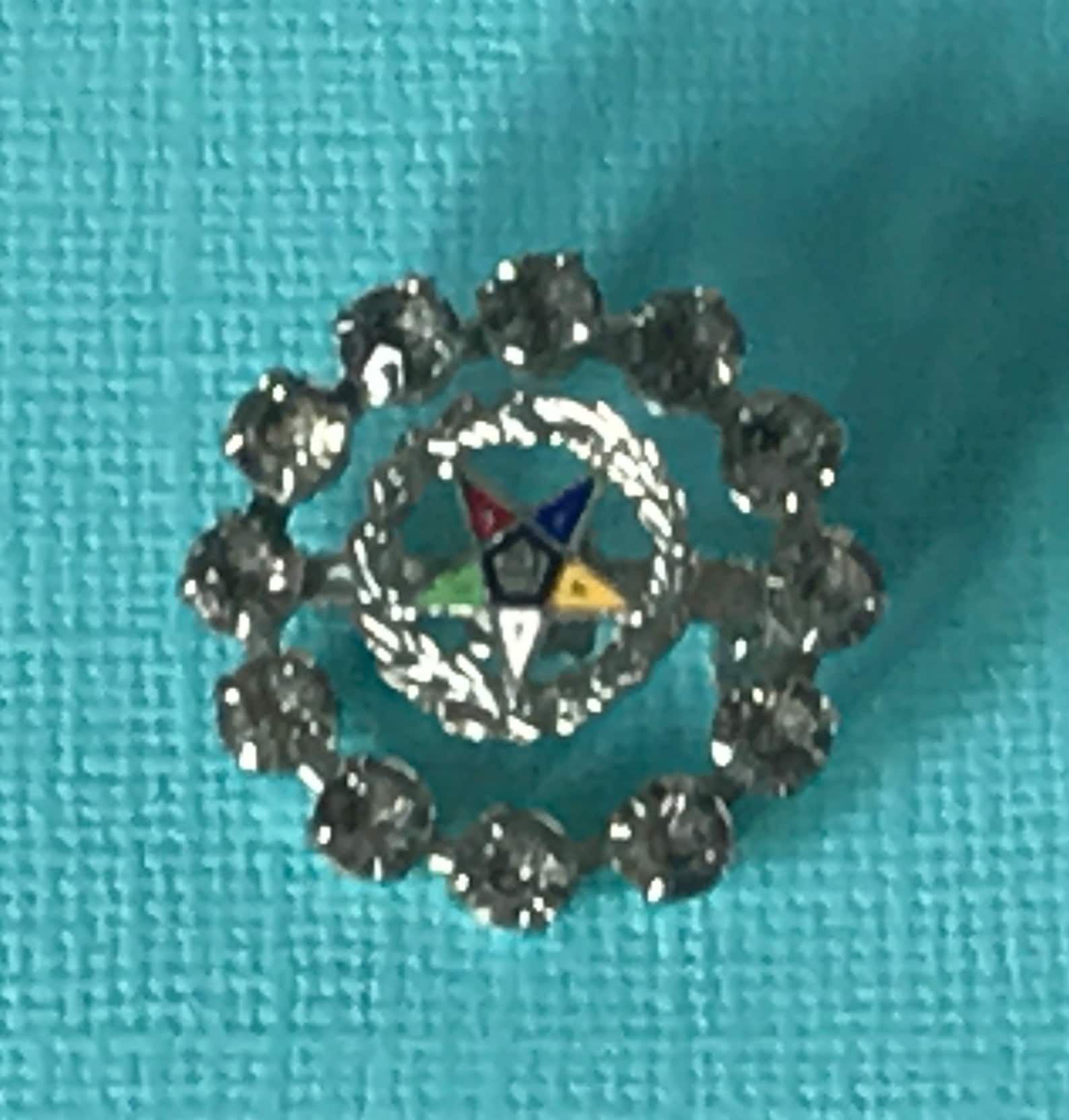Vintage Rhinestone Order of the Eastern Star Pin OES Brooch | Etsy