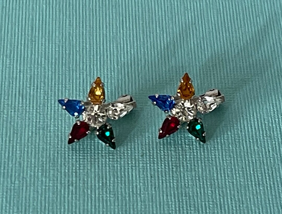 Vintage Order of the Eastern Star Earrings Signed B David - Etsy