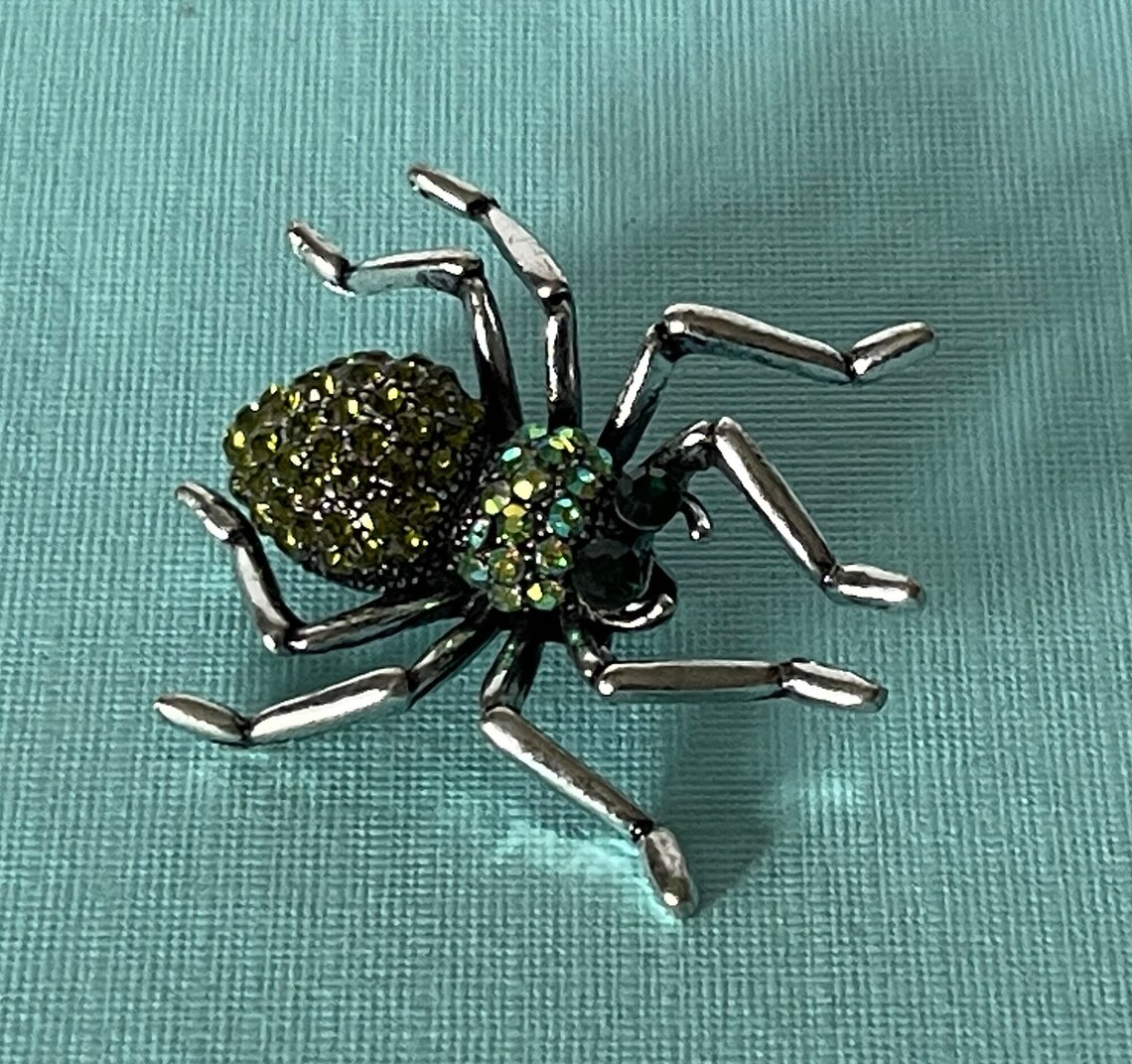 Rhinestone Spider Pin Green Rhinestone Spider Brooch Spider | Etsy
