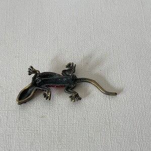 Vintage Red Rhinestone Lizard Pin, Lizard Brooch, Gecko Pin, Lizard Pin ...