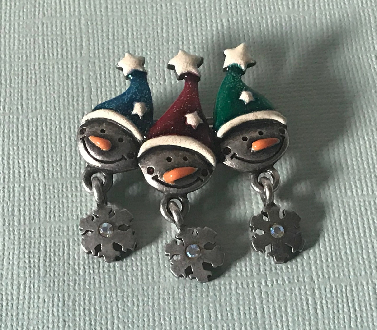 Vintage Snowman Pin, Snowmen Pin, Snowman Dangle Pin, Christmas Pin ...