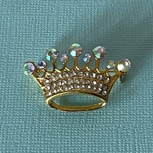 Rhinestone Crown Brooch, Queen Jewelry, Princess Jewelry, Gold Crown ...
