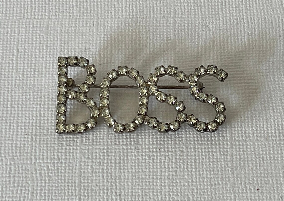 Vintage Rhinestone Boss Brooch, Boss Pin, Manager Pin, Supervisor Pin ...