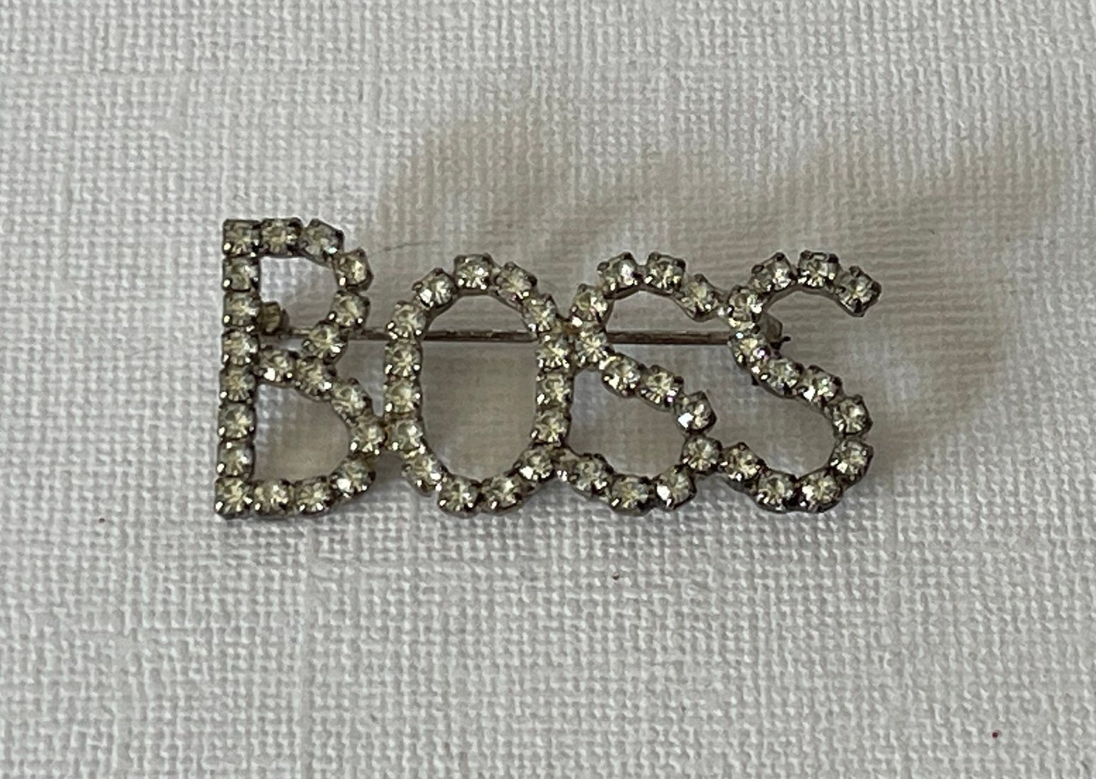 Vintage Rhinestone Boss Brooch, Boss Pin, Manager Pin, Supervisor Pin ...