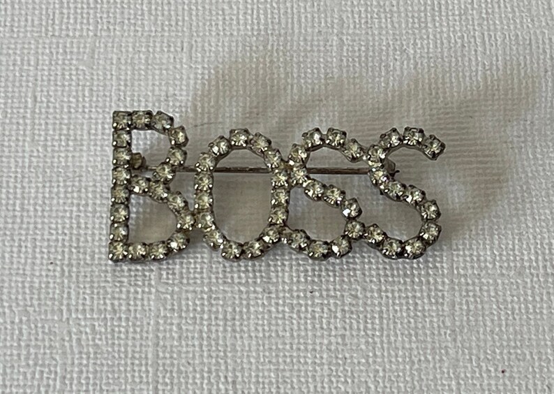 Vintage Rhinestone Boss Brooch Boss Pin Manager Pin - Etsy