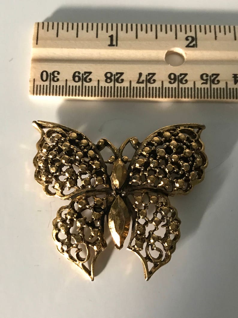 Vintage gold butterfly brooch vintage gold butterfly pin gold | Etsy