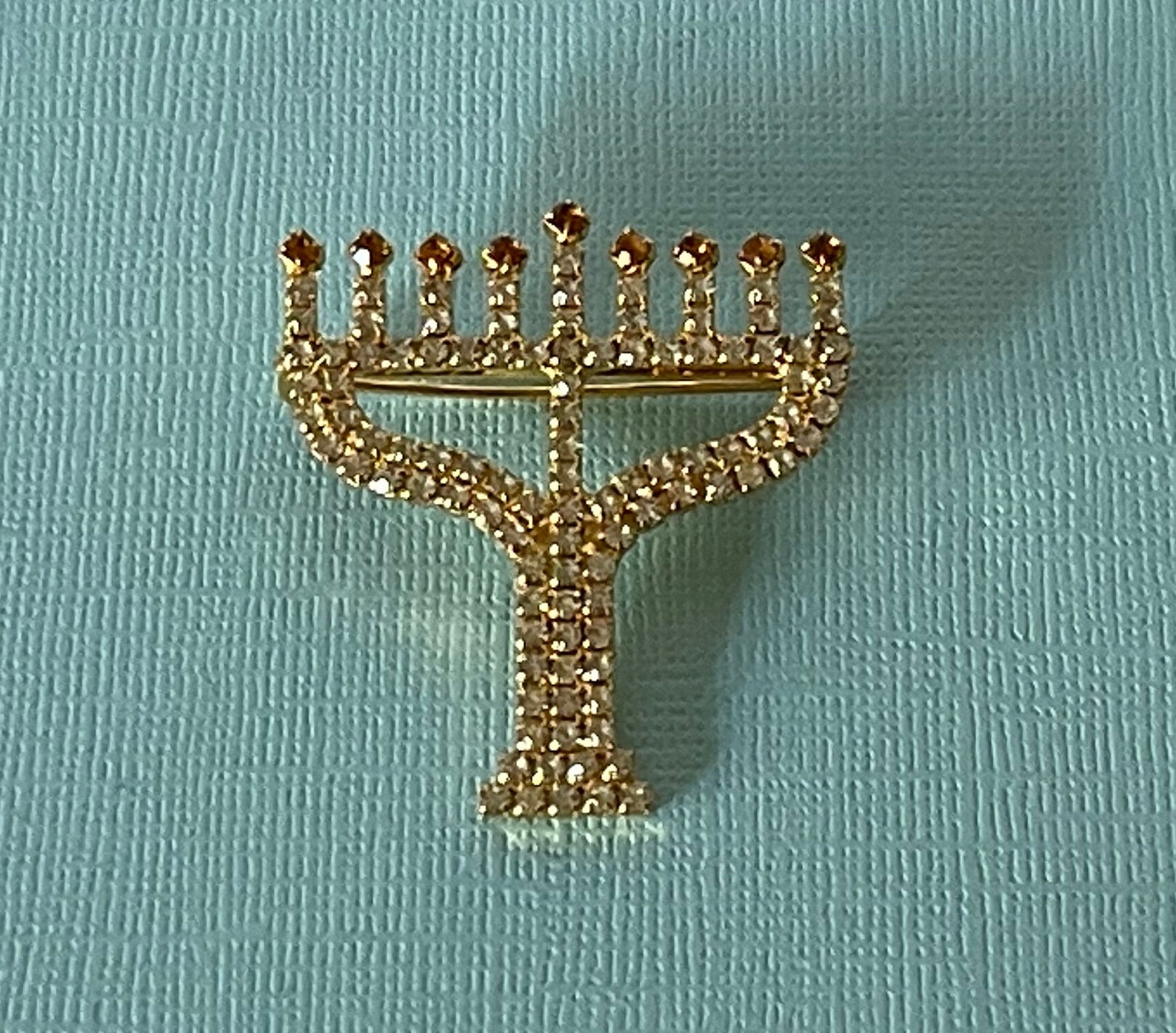 Vintage Rhinestone Menorah Pin Jewish Pin Rhinestone Menorah - Etsy