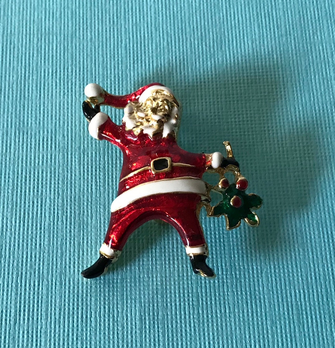 Vintage Santa Brooch, Christmas Brooch, ,santa Clause Pin, Santa ...