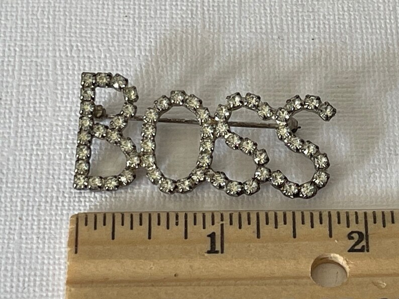 Vintage Rhinestone Boss Brooch Boss Pin Manager Pin - Etsy